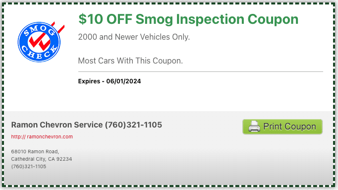 Auto Repair & Smog : Ramon Chevron Service - Cathedral City, CA 92234